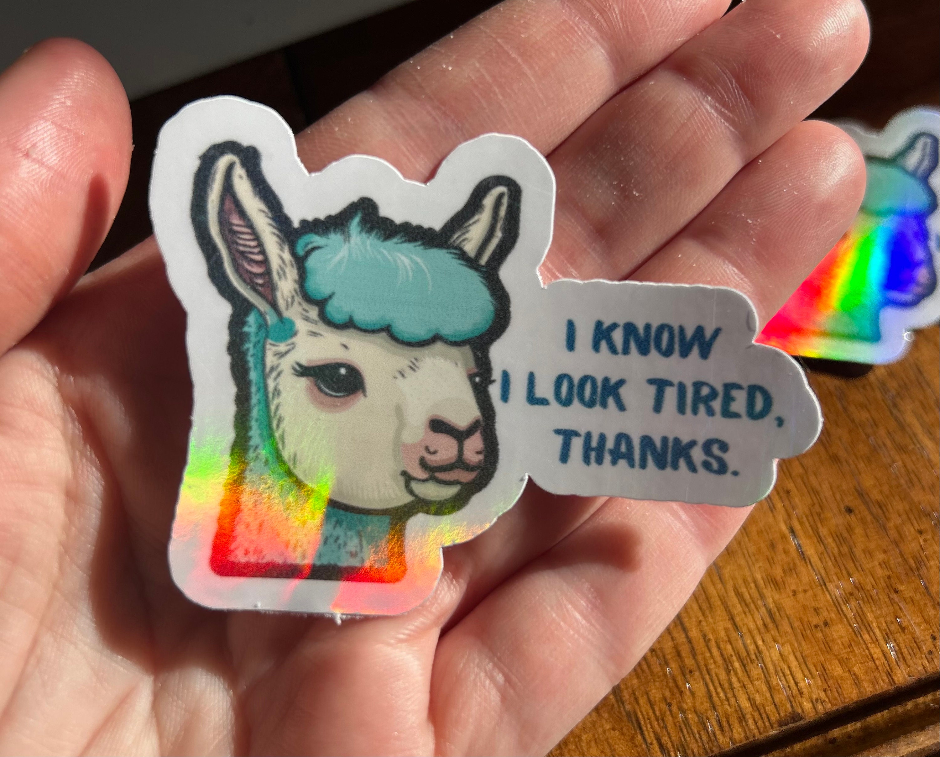 Holographic, Alpaca, Vinyl Sticker - Etsy
