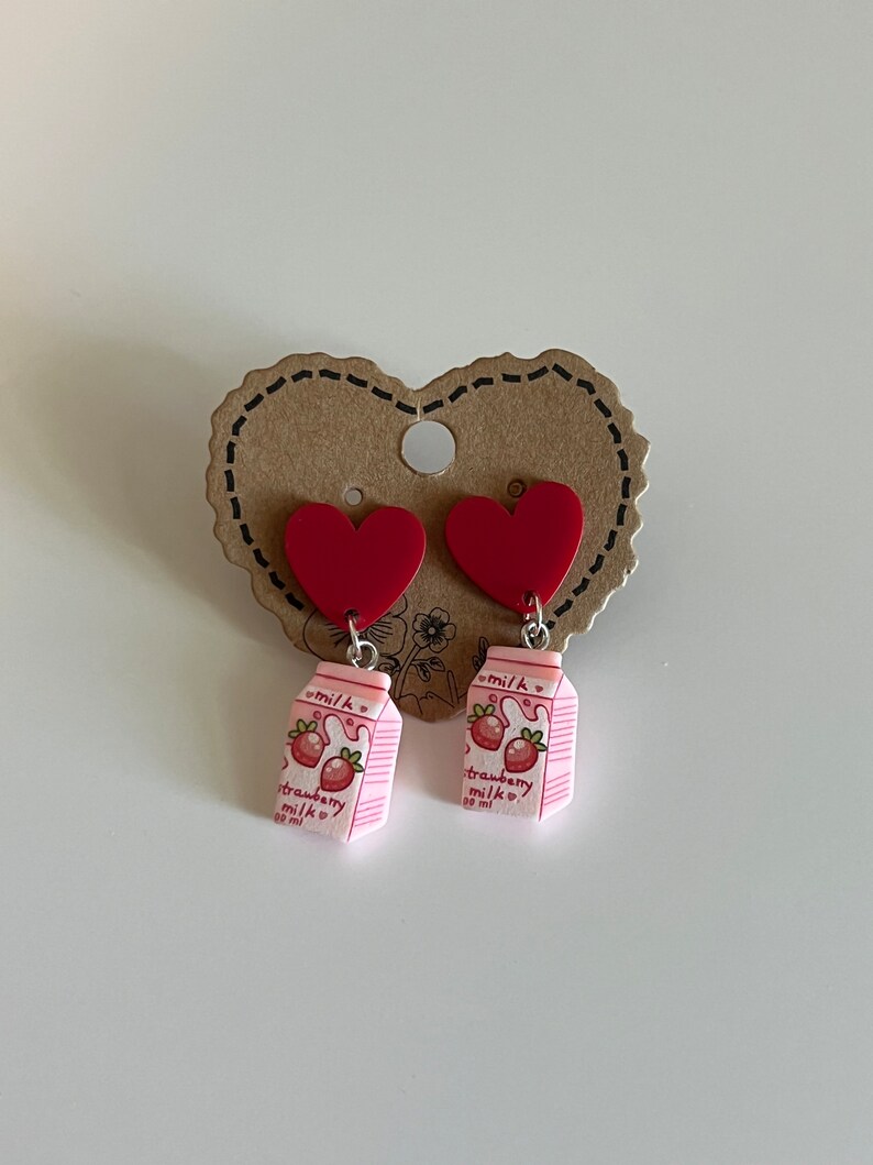 Red Heart Lovely Cute Kawaii Coquette Valentines Strawberry Milk Cow ...