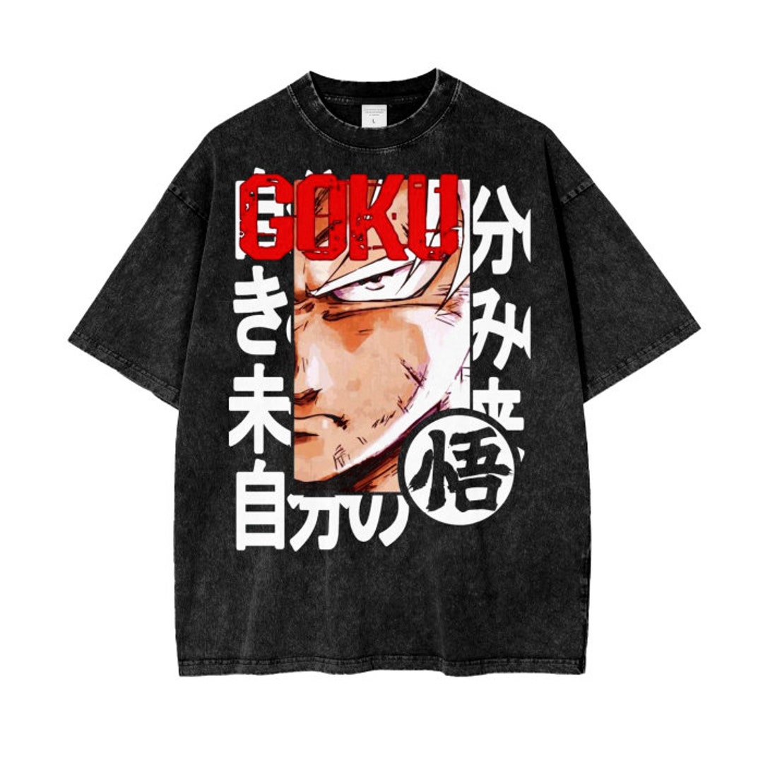 Goku Dragon Ball Z Oversized Snow Washed Tee Iconic Anime - Etsy