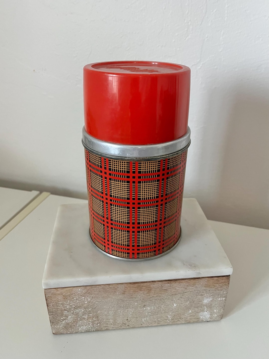 Vintage Plaid Aladdin Thermos, Retro Beverage Server - Etsy