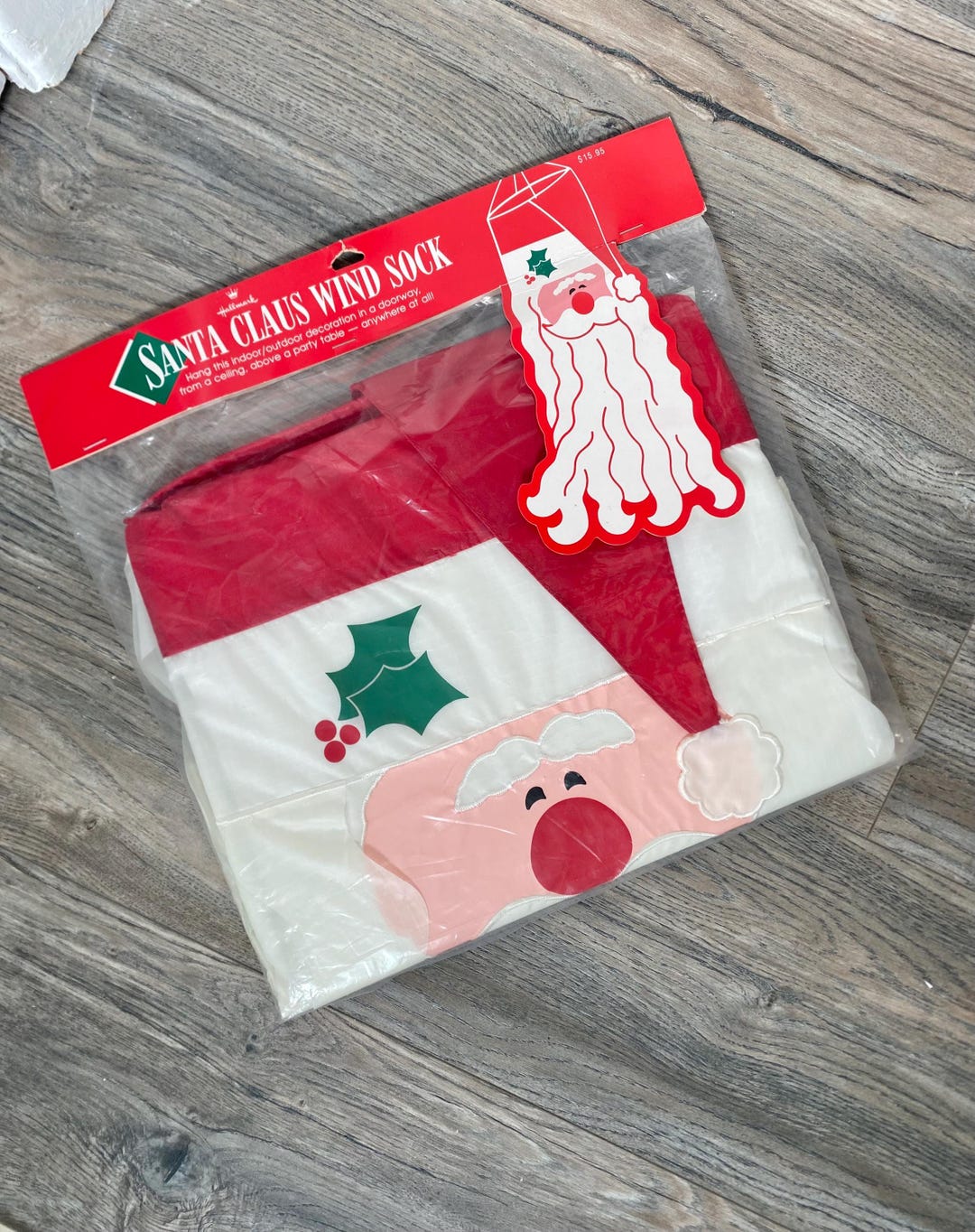 Vintage 1988 Christmas Windsock Santa Claus Indoor/outdoor Decoration ...