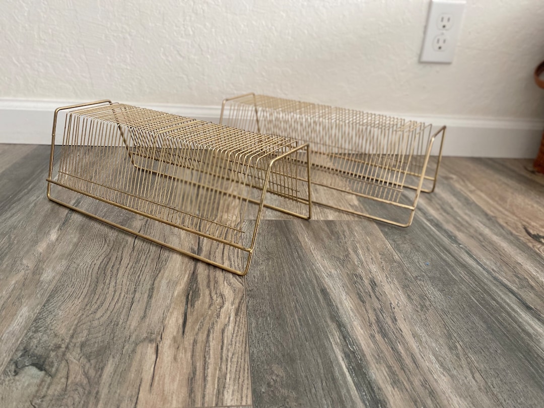 Vintage Retro Gold Metal Wire Record Holders - Etsy