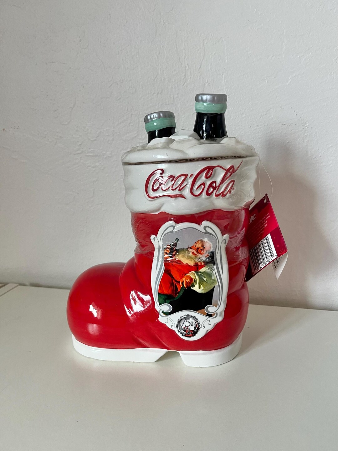 Coca-cola 75th Anniversary Santa Boot Cookie Jar - Etsy