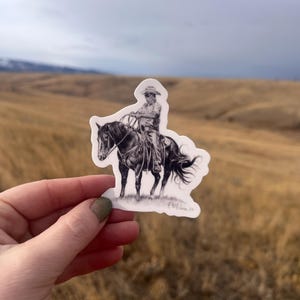 Cowboy Sticker | Western Sticker | Ranch Horse Art | Gift for the ...