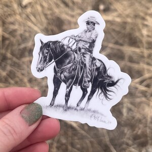 Cowboy Sticker | Western Sticker | Ranch Horse Art | Gift for the ...