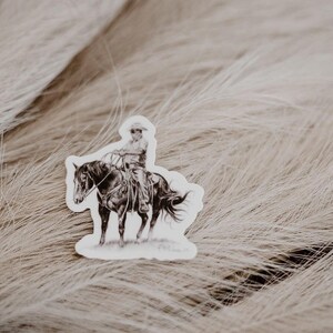 Cowboy Sticker | Western Sticker | Ranch Horse Art | Gift for the ...
