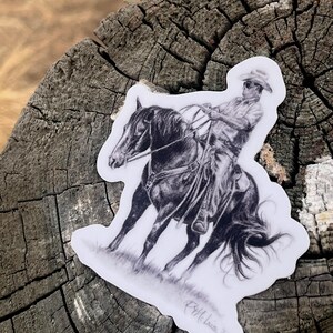 Cowboy Sticker | Western Sticker | Ranch Horse Art | Gift for the ...
