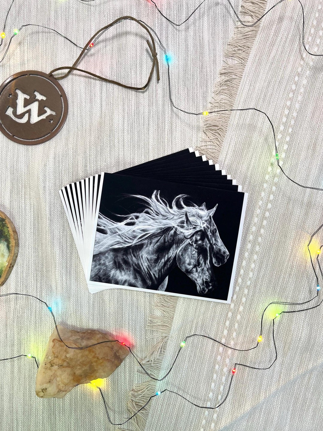 Western Note Cards Horse Stationary Black and White Boxed Card Set - Etsy