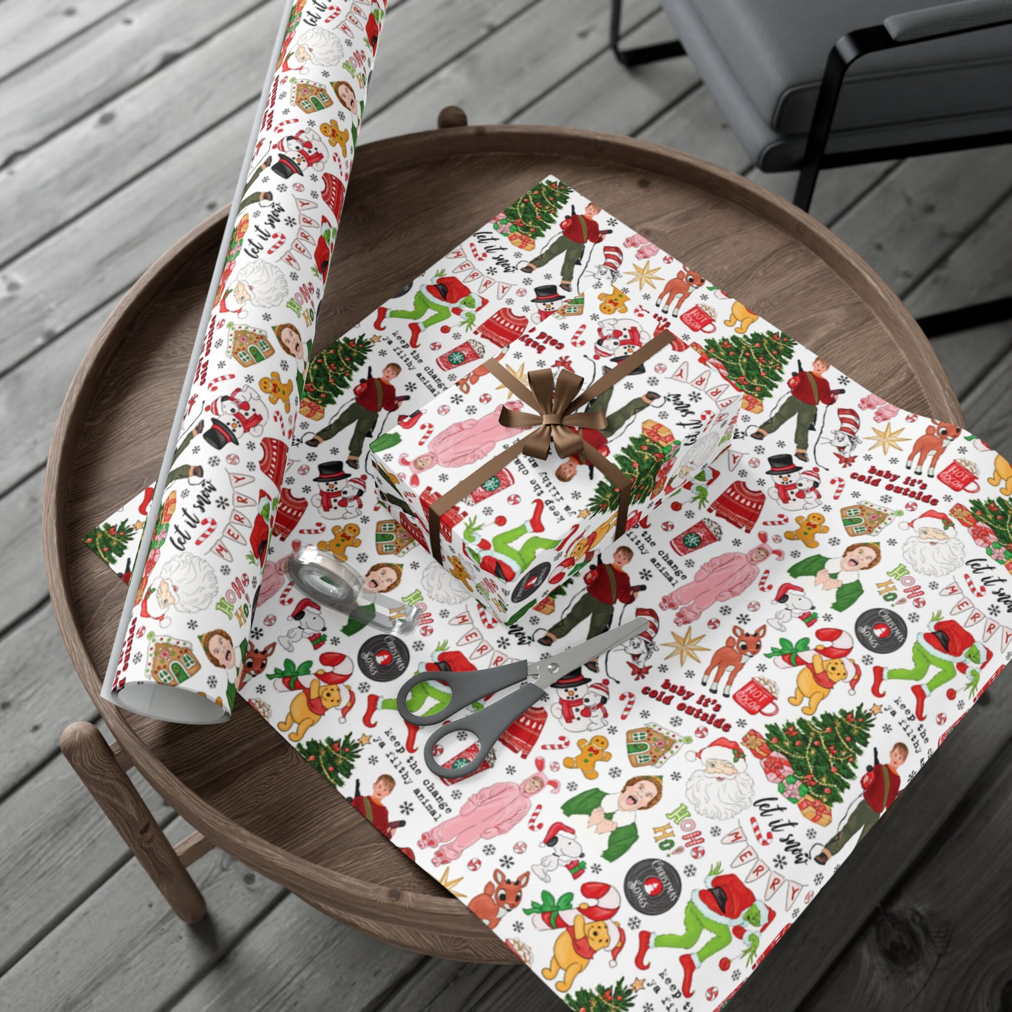 Christmas Wrapping Paper, Christmas Movie Wrapping Paper, Cute ...