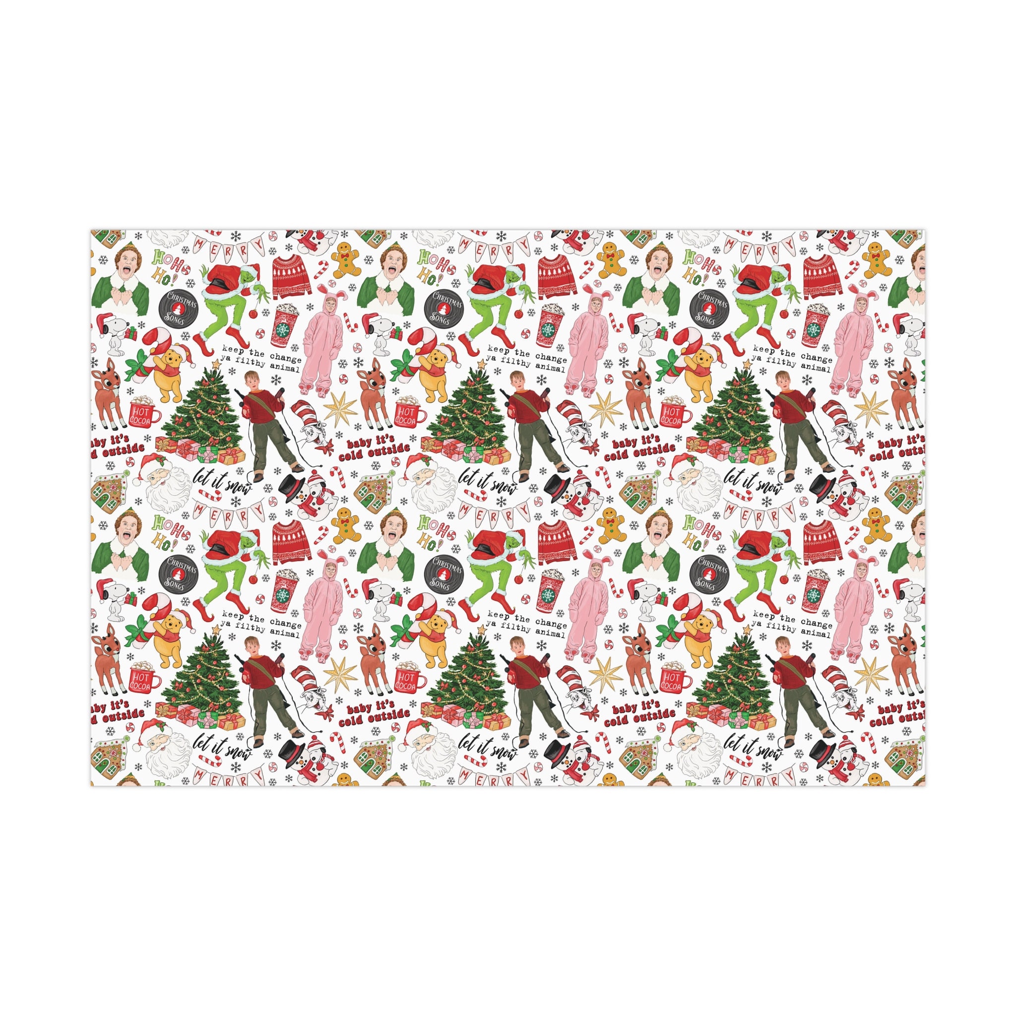 Christmas Wrapping Paper, Christmas Movie Wrapping Paper, Cute ...