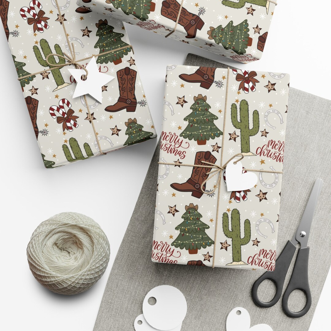 Christmas Wrapping Paper, Western Cowboy Christmas Wrapping Paper ...