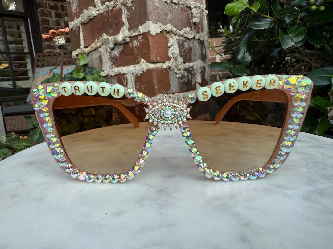 Third Eye “truth Seeker” Glasses. Iridescent Rhinestones, Eye in the Middle - Etsy