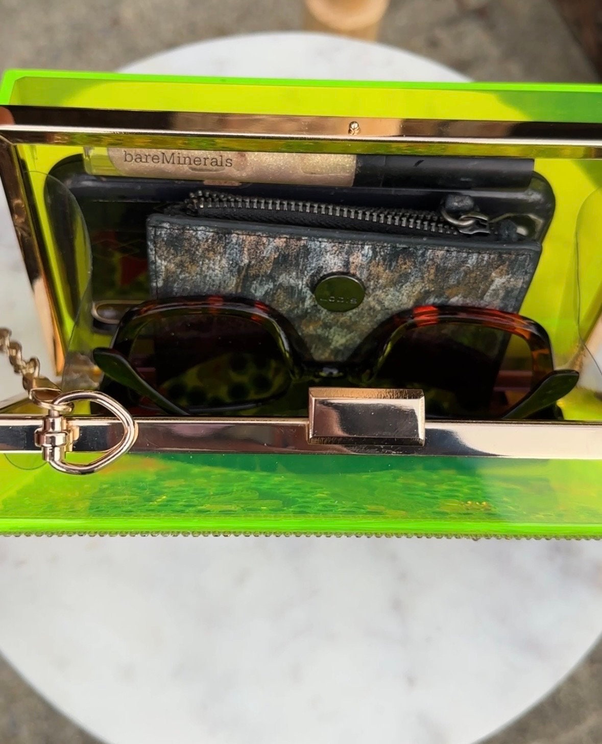 Widespread Panic Themed Neon Yellow show Bag Acrylic Clutch Purse Snap ...