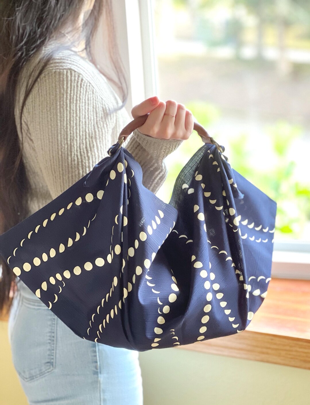 Indigo Moon Phases Furoshiki Wrapping Cloth (27") - Reusable Gift Wrap ...