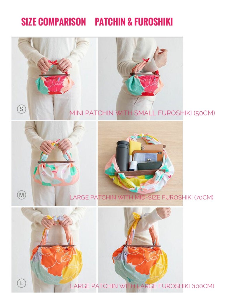 Furoshiki Patchin Bag Handle: Japanese Wooden Magnetic Clasp - Scarf ...