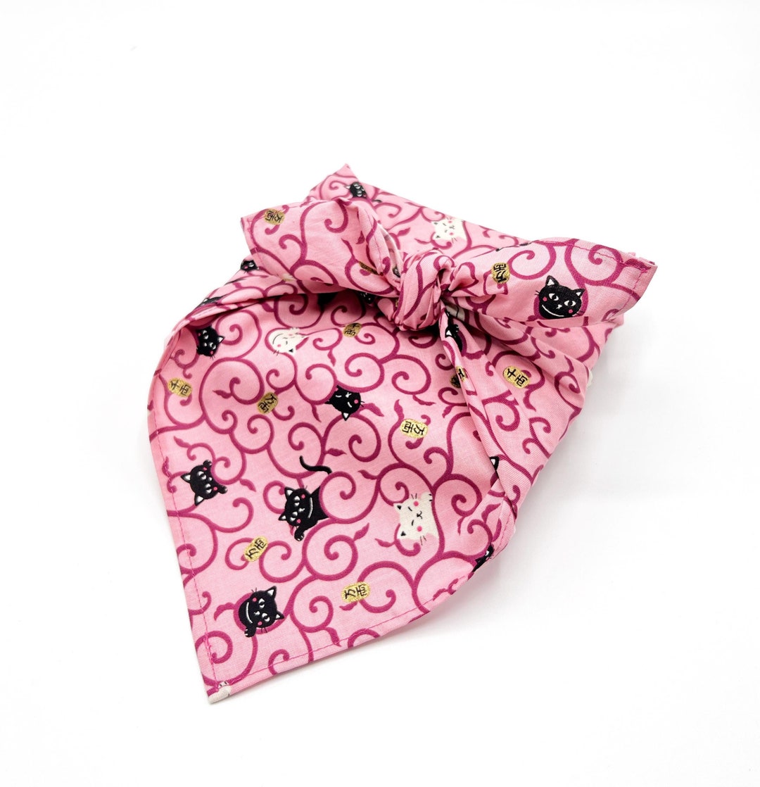 Cute Black & White Lucky Cats Furoshiki Wrapping Cloth-reusable ...