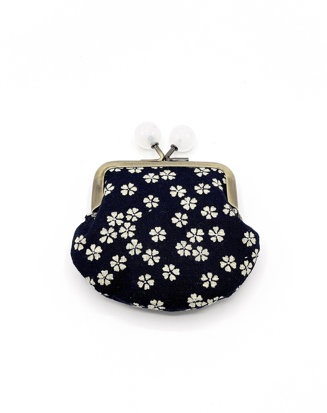 Handmade Indigo Sakura Mini Kiss Lock Coin Purse-cute Airpods Case ...