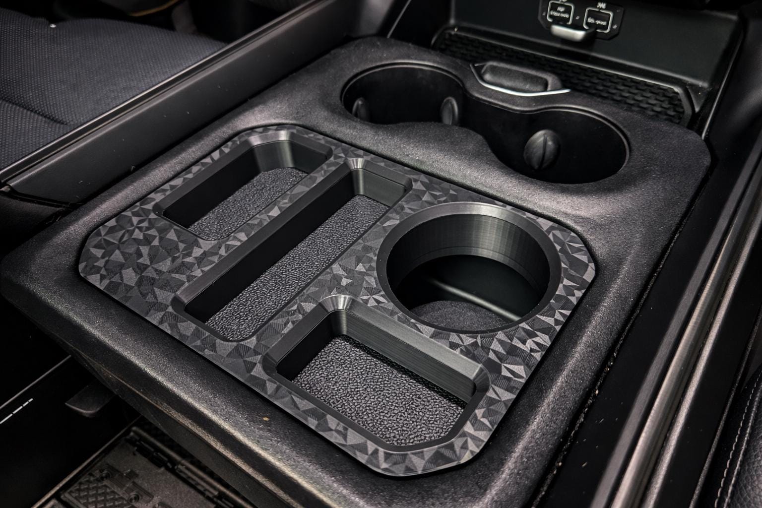 RAM Truck Leather-lined Center Console Organizer Insert | Carbon Fiber ...