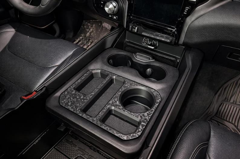 RAM Truck Leather-lined Center Console Organizer Insert | Carbon Fiber ...