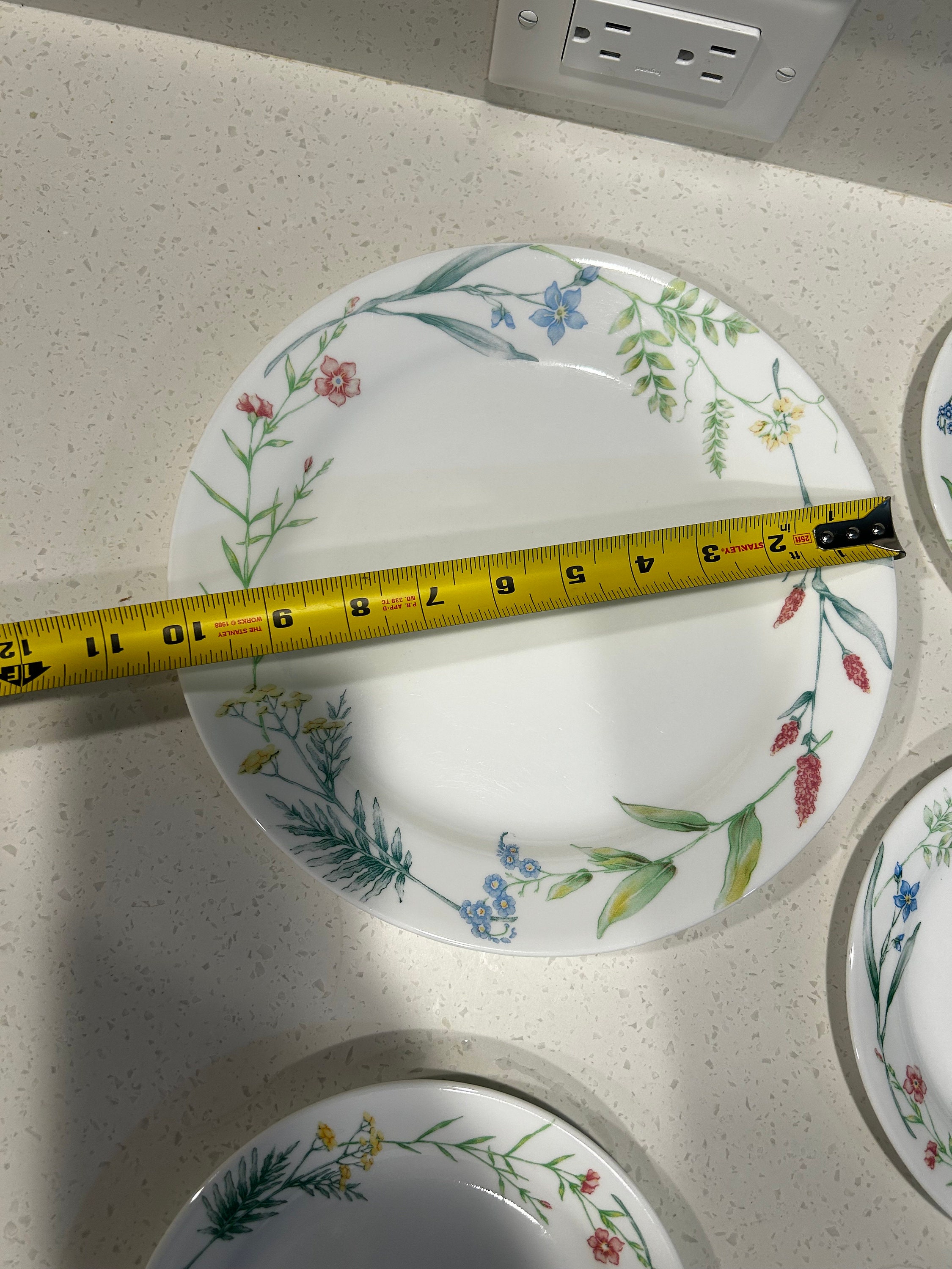 Corelle My Garden Botanical Flower Print Dinner and Side Plates - Etsy