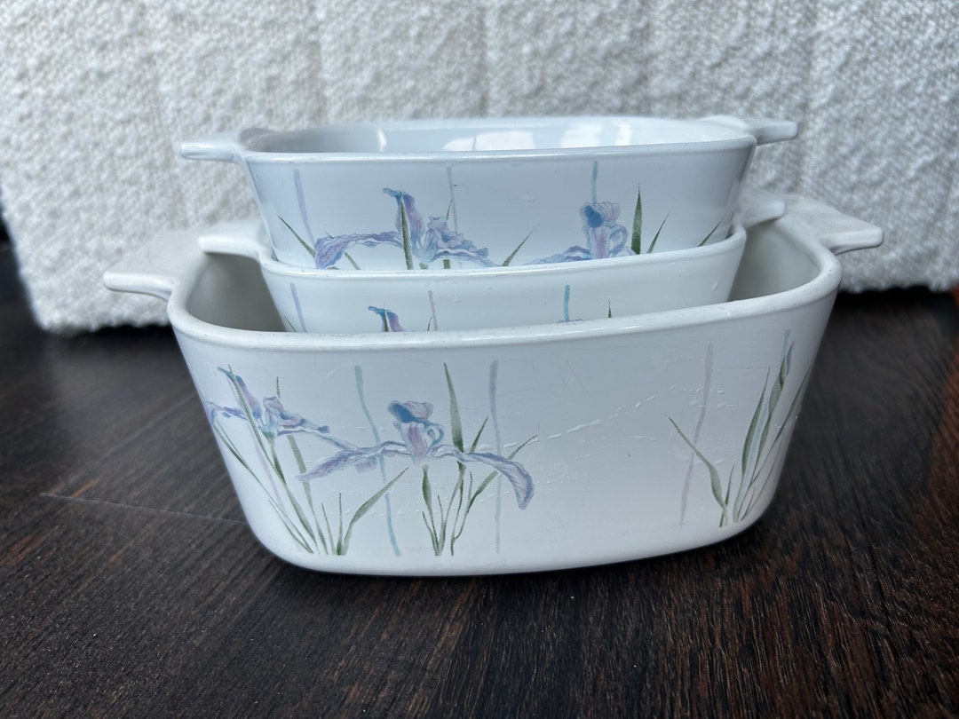 Set of Vintage Small Corning Ware Oven Dish Shadow Iris - Etsy