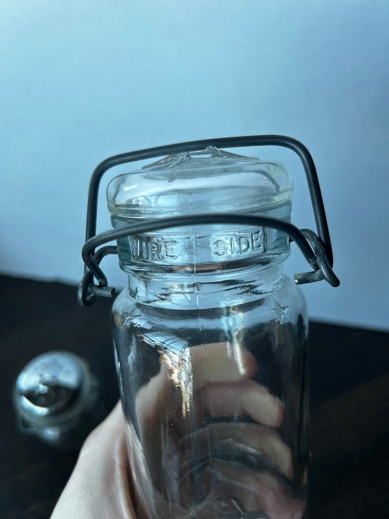 Antique 1800s Glass Salt Shaker & Swing Top Canning Jar - Etsy