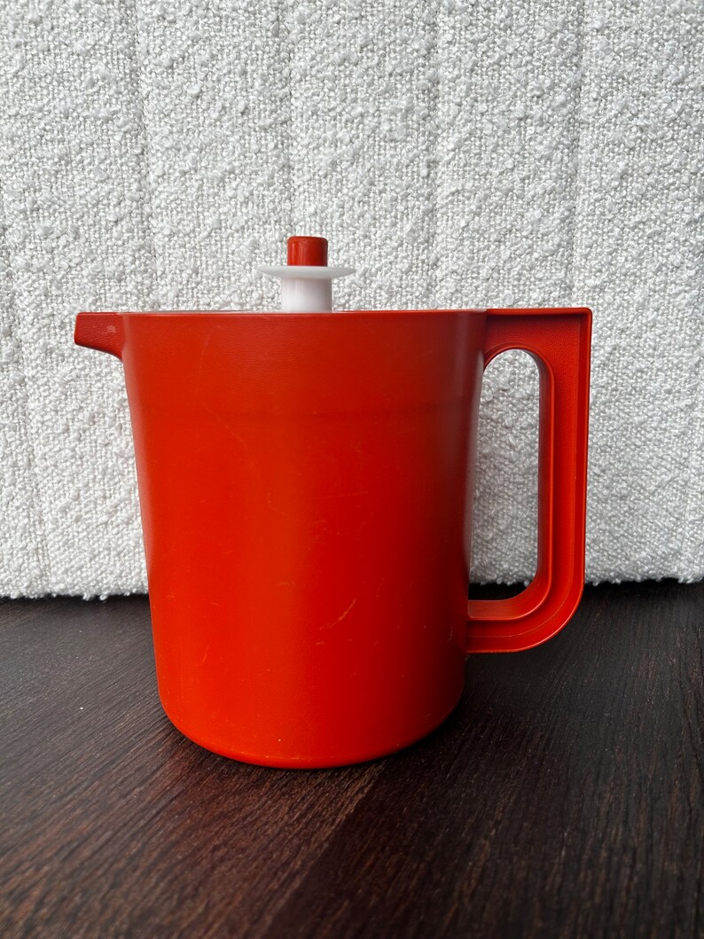 Vintage Tupperware Pitcher Push Top Lid Harvest Orange - Etsy