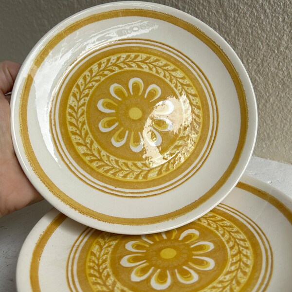 Yellow Floral Plates - Etsy