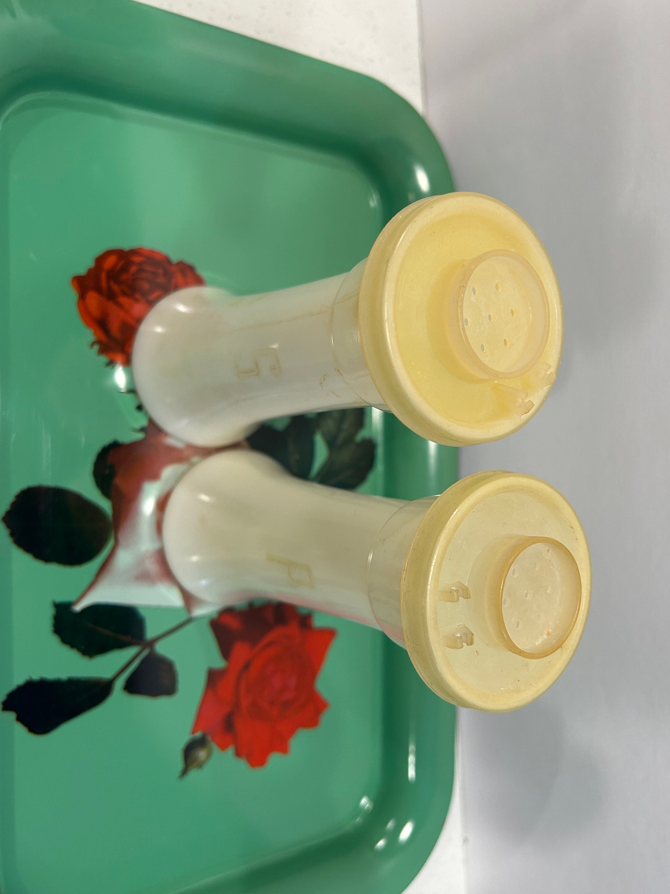 Vintage Tupperware Salt & Pepper Shakers Sheer White Retro Pillar - Etsy