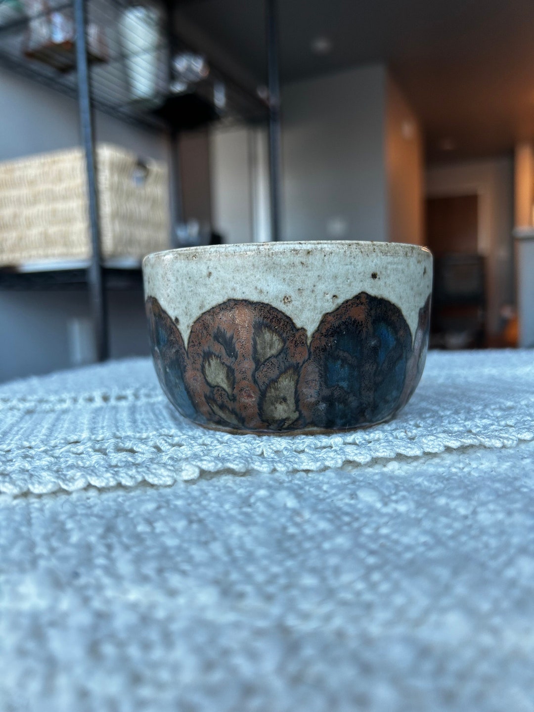 Vintage Stoneware Studio Pottery Hand Painted Peace Sign Glaze Dish ...