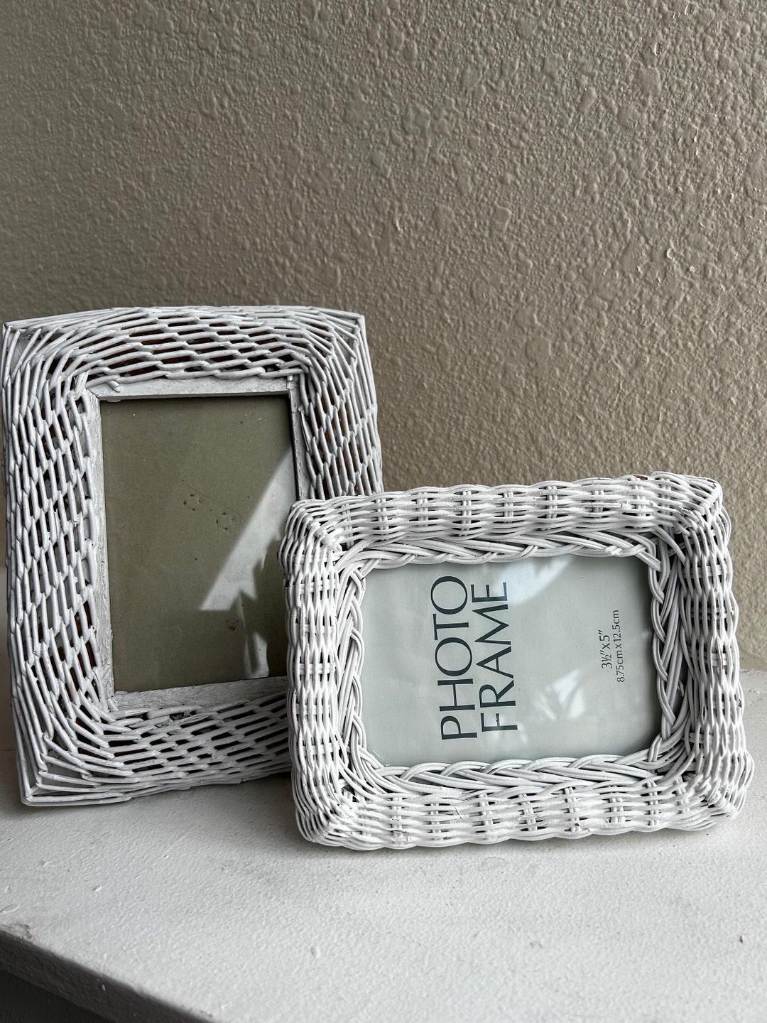 Vintage White Wicker Picture Frame 3.5 by 5 / 4 by 6 Inches - Etsy