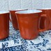 Vintage Corning Burnt Orange Pyrex Milk Glass Mugs Set of 4 Coffee Cups ...