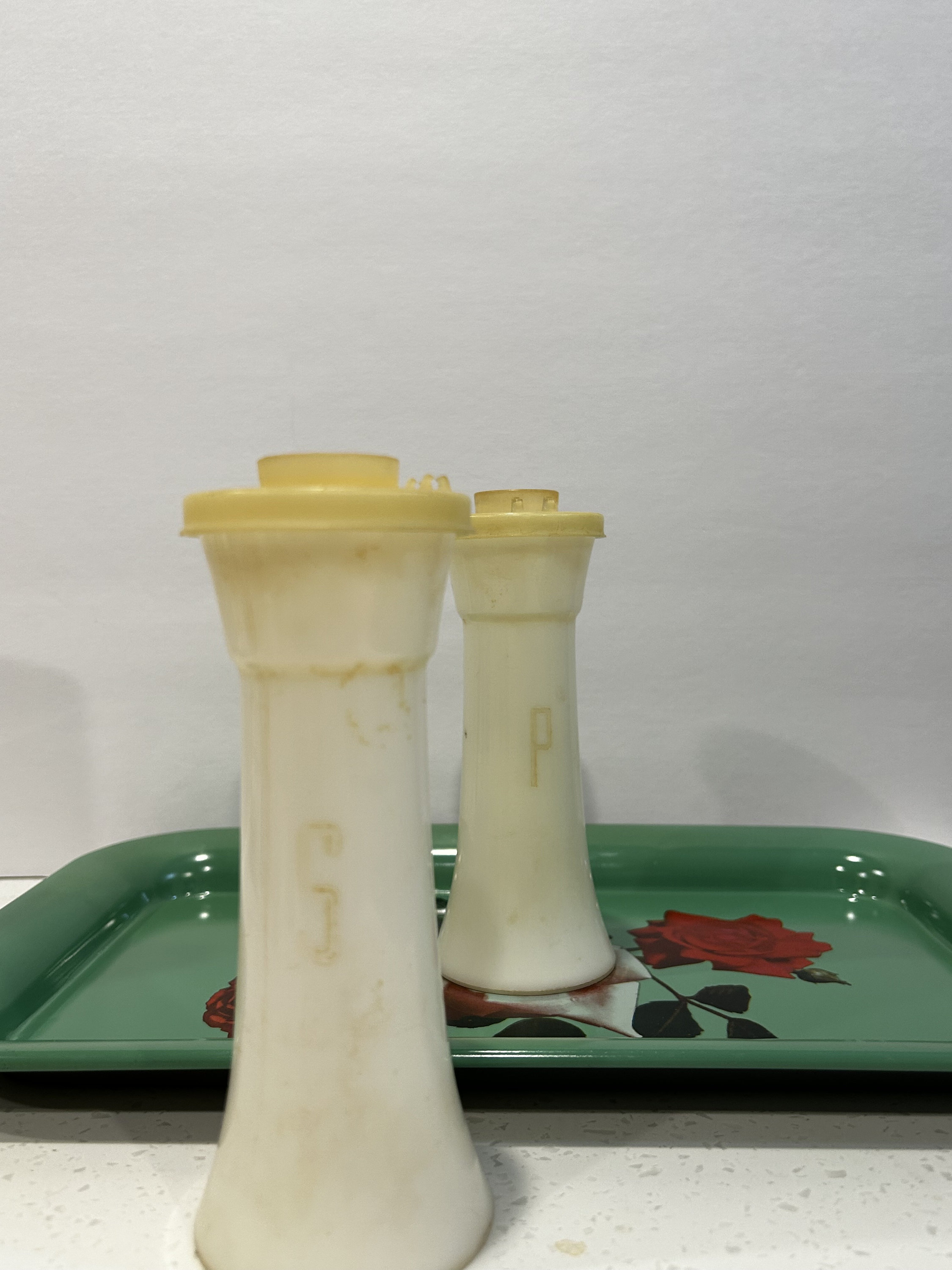 Vintage Tupperware Salt & Pepper Shakers Sheer White Retro Pillar - Etsy