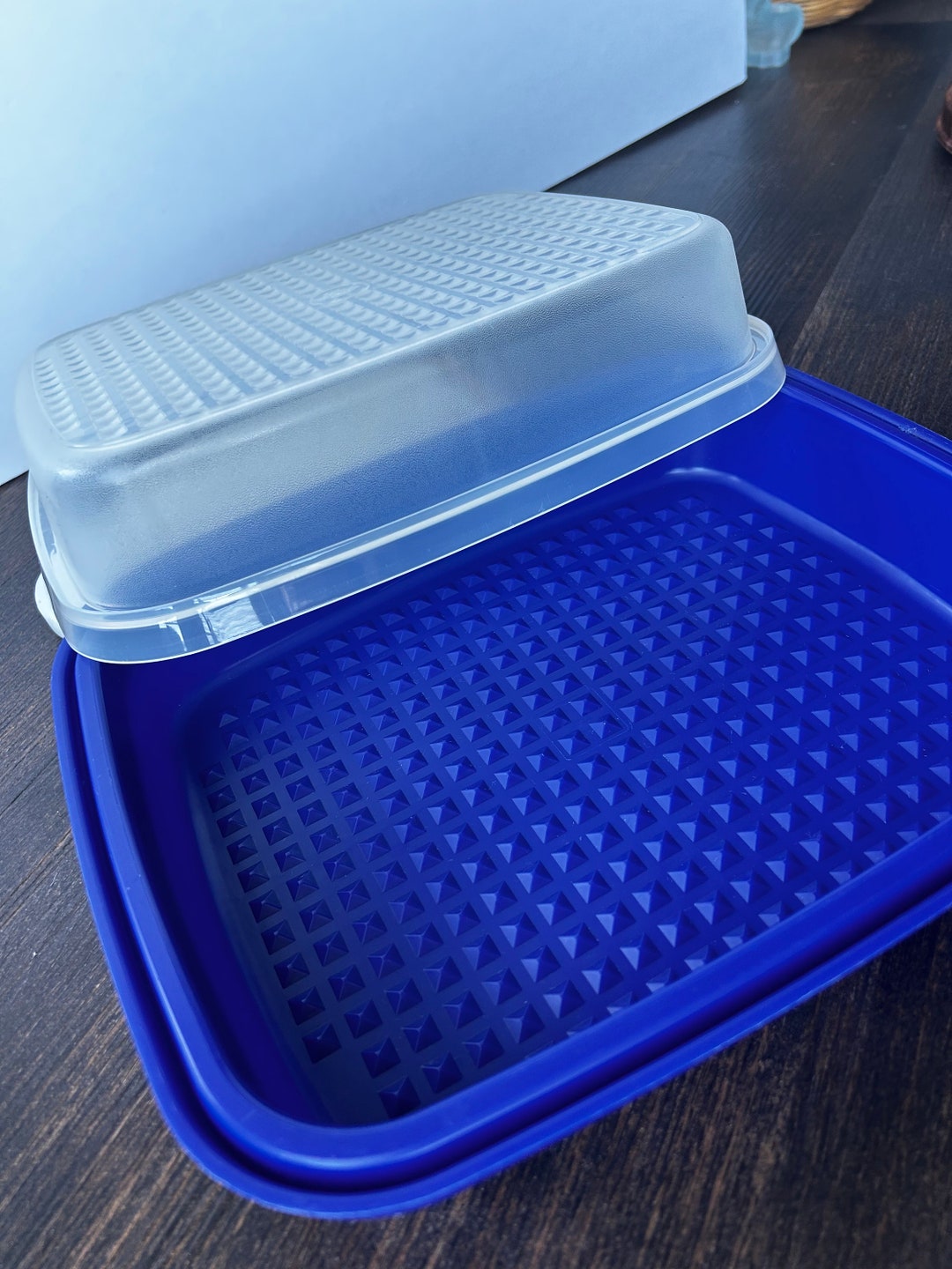 Vintage Large Tupperware Season Serve Storage Container Cobalt Blue - Etsy