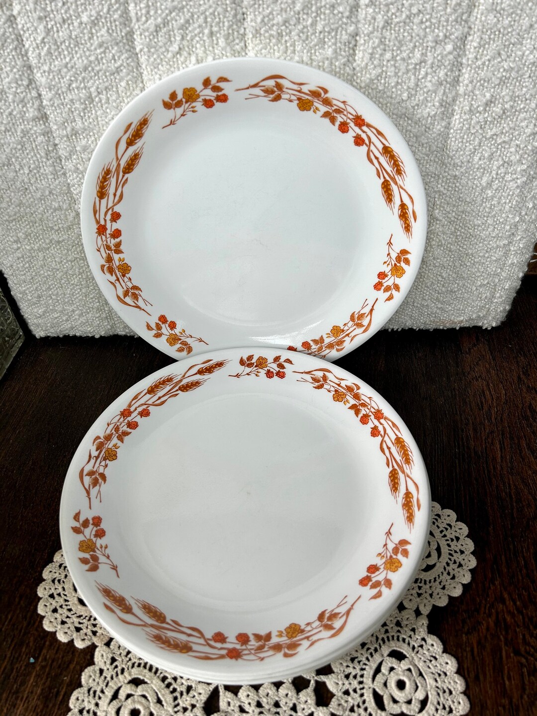 Set of 5 Corelle Harvest Home Floral & Golden Wheat Print Dinner Plates ...