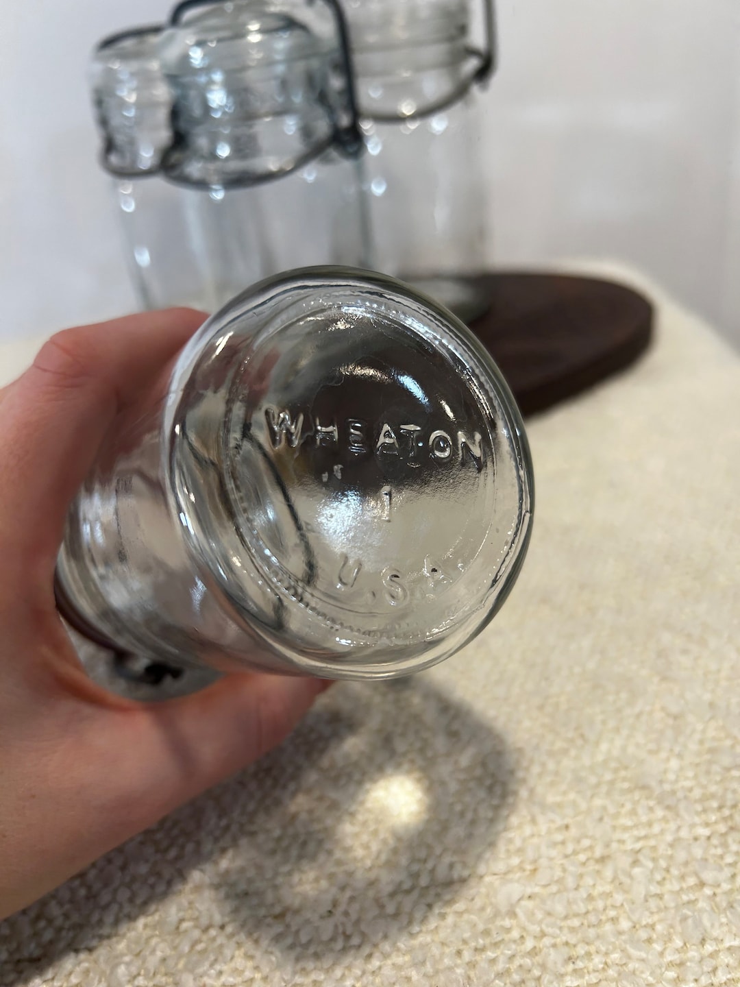 Vintage Wheaton No. 1 Glass Canning Jar With Wire Bail Lid Top - Etsy