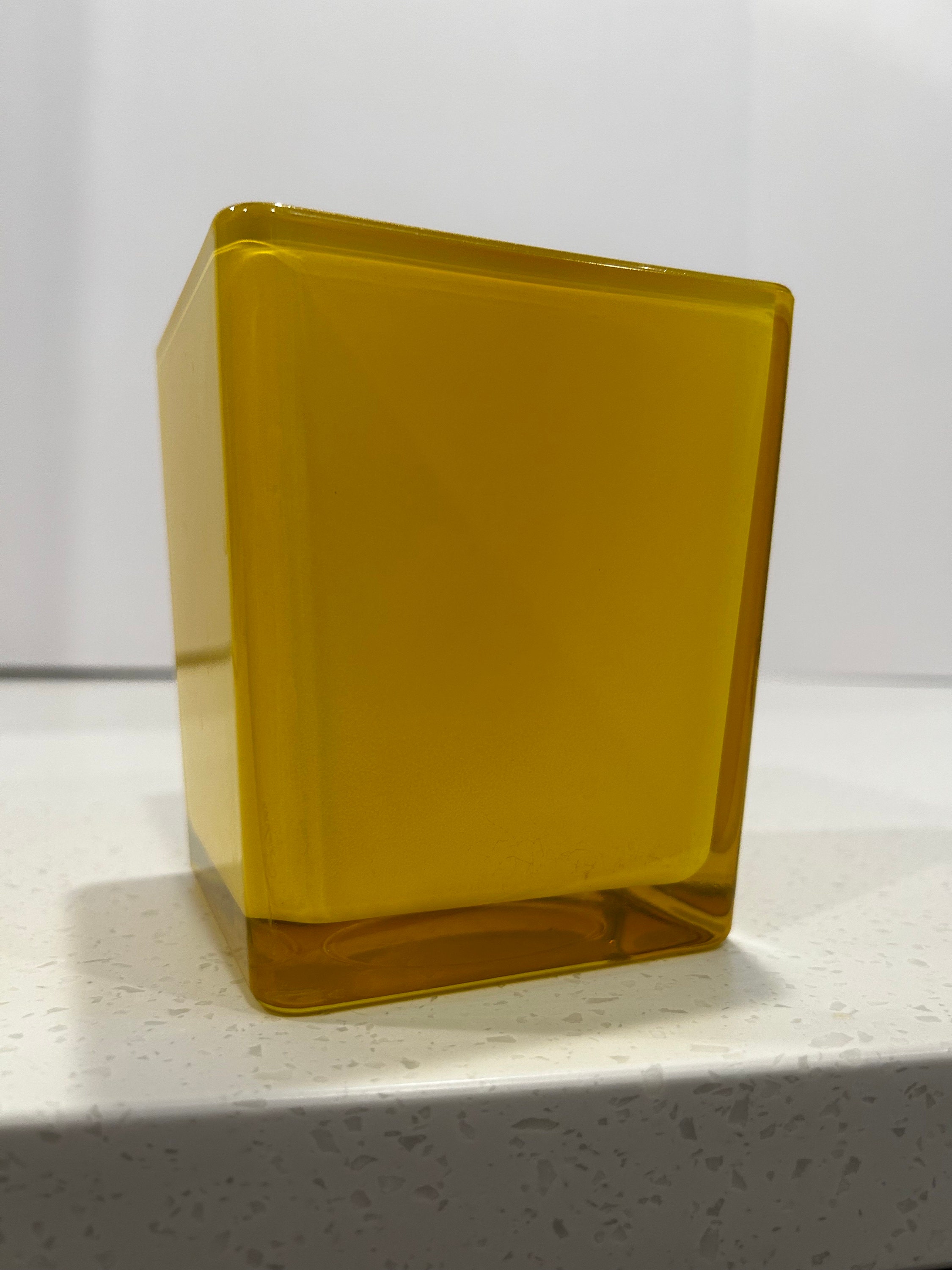 Vintage MCM Yellow Green Blue Red Glass Teleflora Square Planter Vase ...