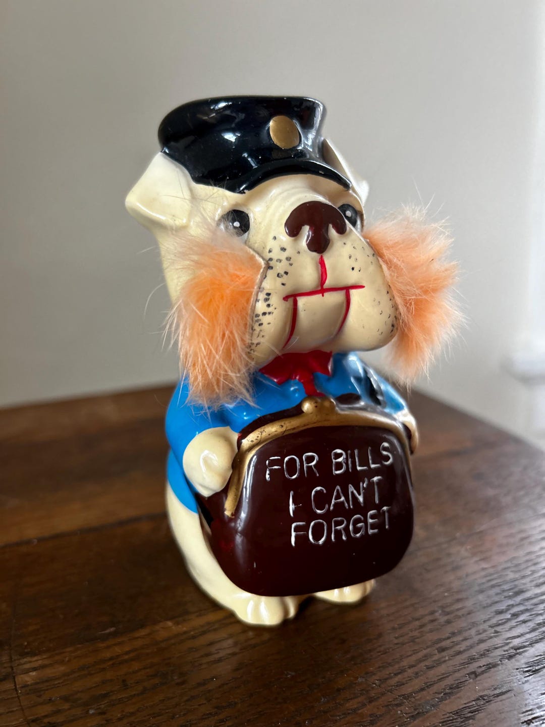Vintage MCM Bulldog Bill Collector Piggy Bank Coin Jar - Etsy