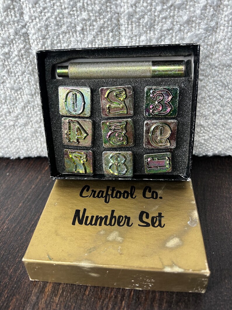 Vintage Craftool Co. Number Punch Set for Leather Stamping Monogram and ...