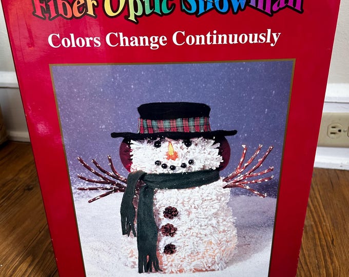 Vintage 90s Fiber Optic Snowman With Box - Etsy