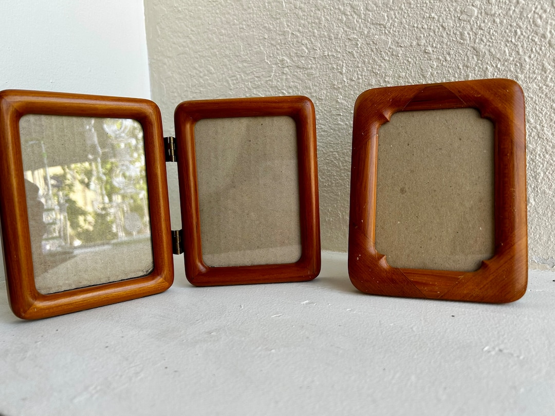 Set of MCM Wooden Picture Frames Handcrafted Fetco Rounded Corners - Etsy