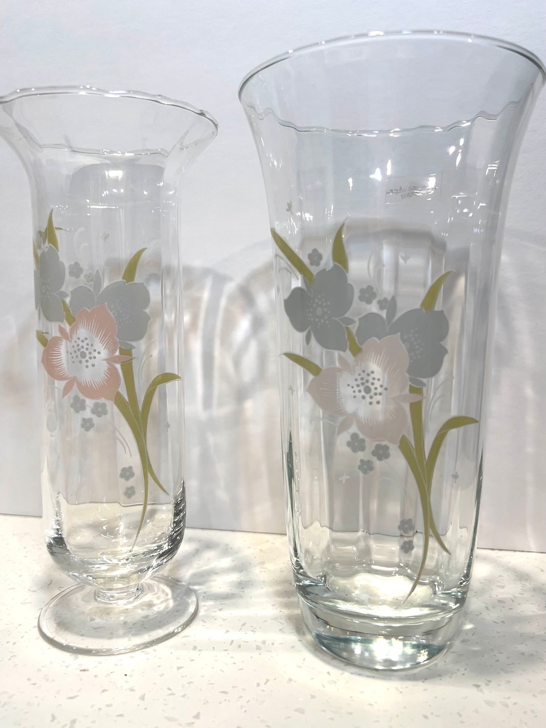 Set of Vintage Pasabahce Glass Vases - Etsy