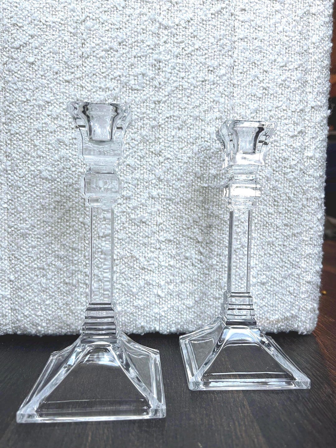 Vintage Crystal Taper Candle Holders - Etsy