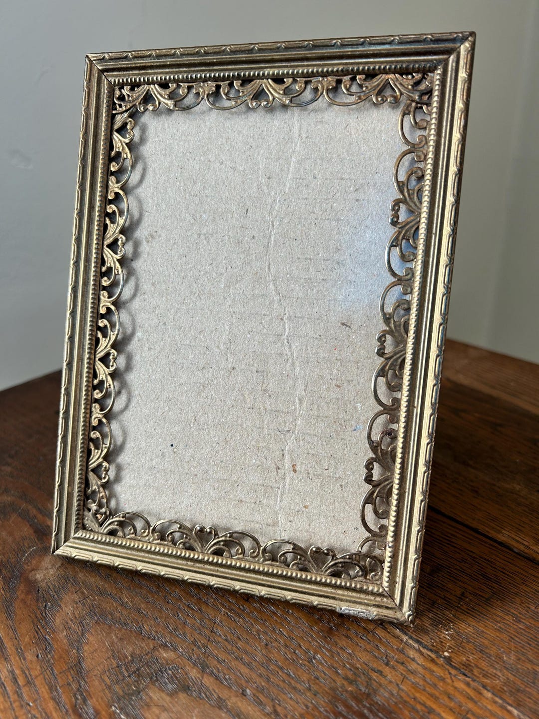 Vintage Gold Metal Lacy Edge Filigree 4 by 6 Inch Picture Frame - Etsy