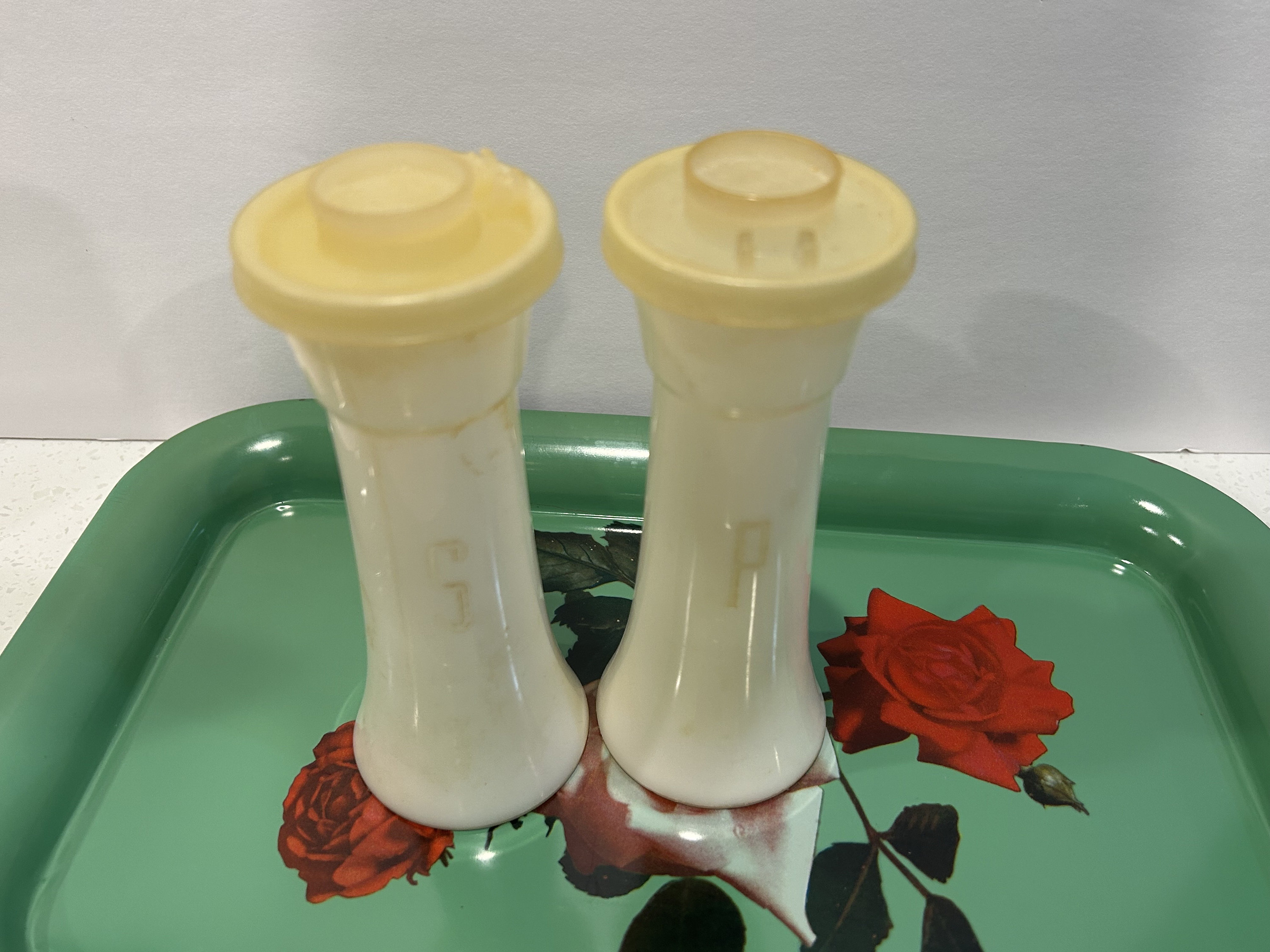 Vintage Tupperware Salt & Pepper Shakers Sheer White Retro Pillar - Etsy