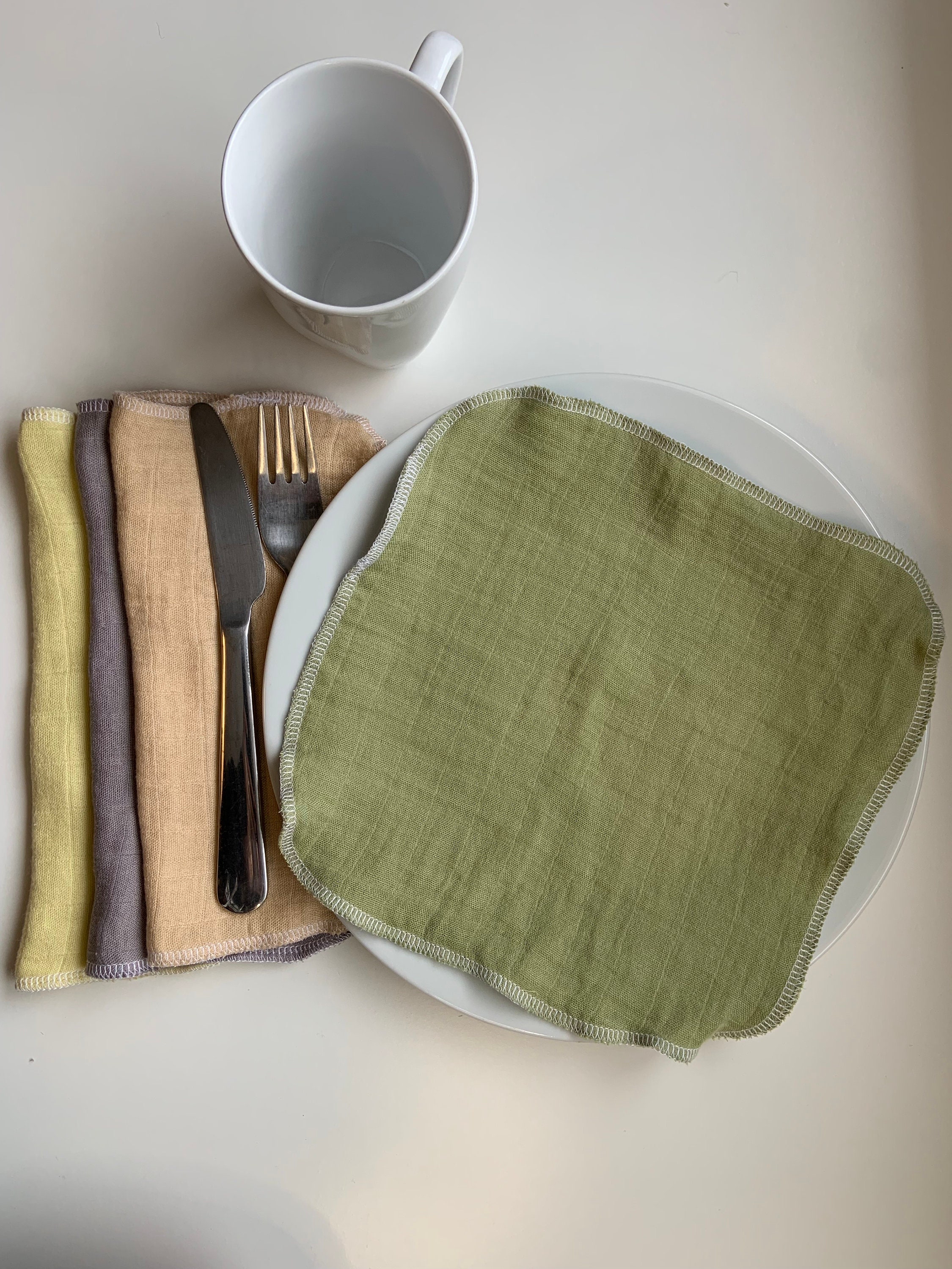 Upcycled Reusable Napkins Bamboo/cotton Recycled Napkins Kitchen Cloth ...