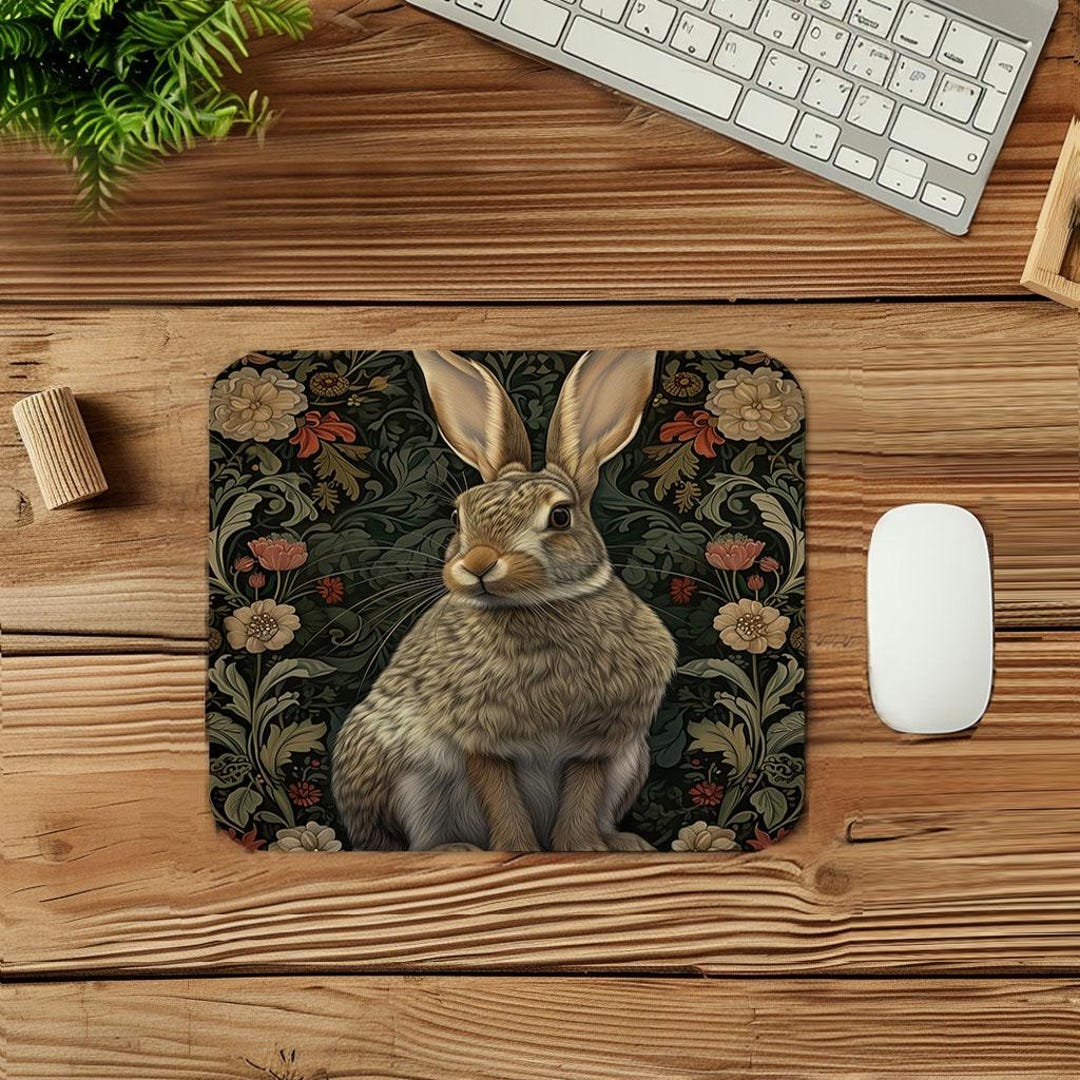 Bubby Rabbit William Morris Mouse Pad Gift Mat Square Non-slip Animals ...