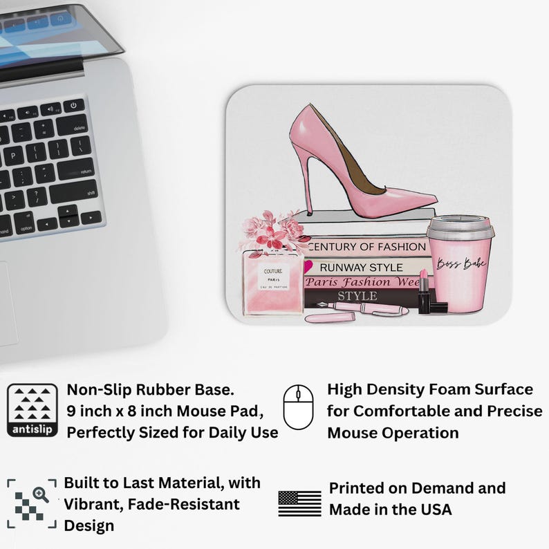 Fashion and Glam Mouse Pad Gift Mat Square Non-slip Rubber Base High ...