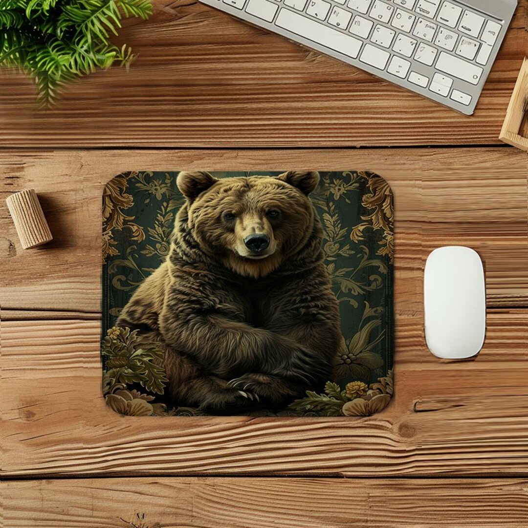 Bear William Morris Mouse Pad Gift Mat Square Non-slip Rubber Base ...