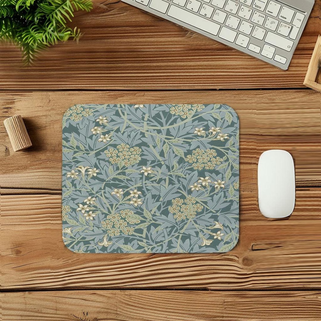 William Morris Botanical Mouse Pad Gift Mat Square Non-slip Jasmine ...